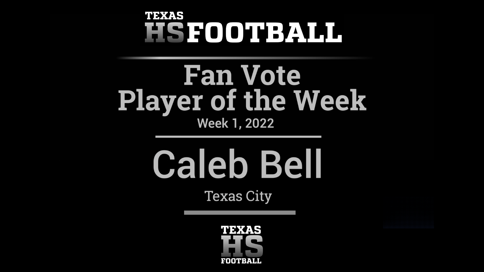 Week 1 Fan Vote Player of the Week: Caleb Bell, Texas City