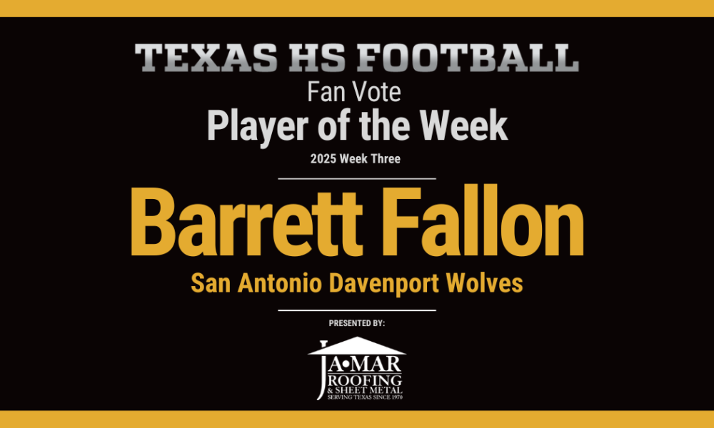 Week 3 Fan Vote Player of the Week: Barrett Fallon | Texas HS Football
