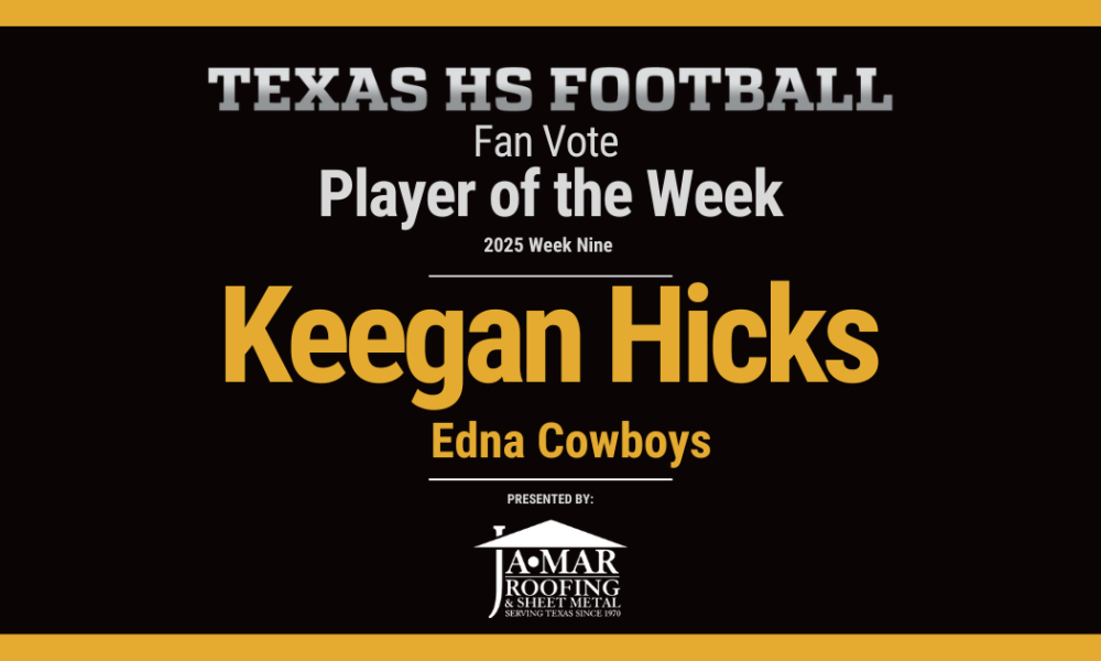 Week 9 Fan Vote Player of the Week: Keegan Hicks, Edna | Texas HS Football